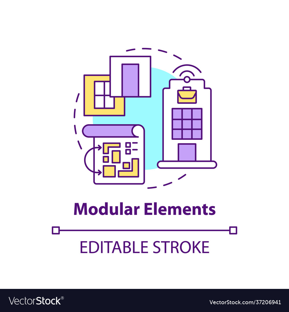 Modular elements concept icon Royalty Free Vector Image