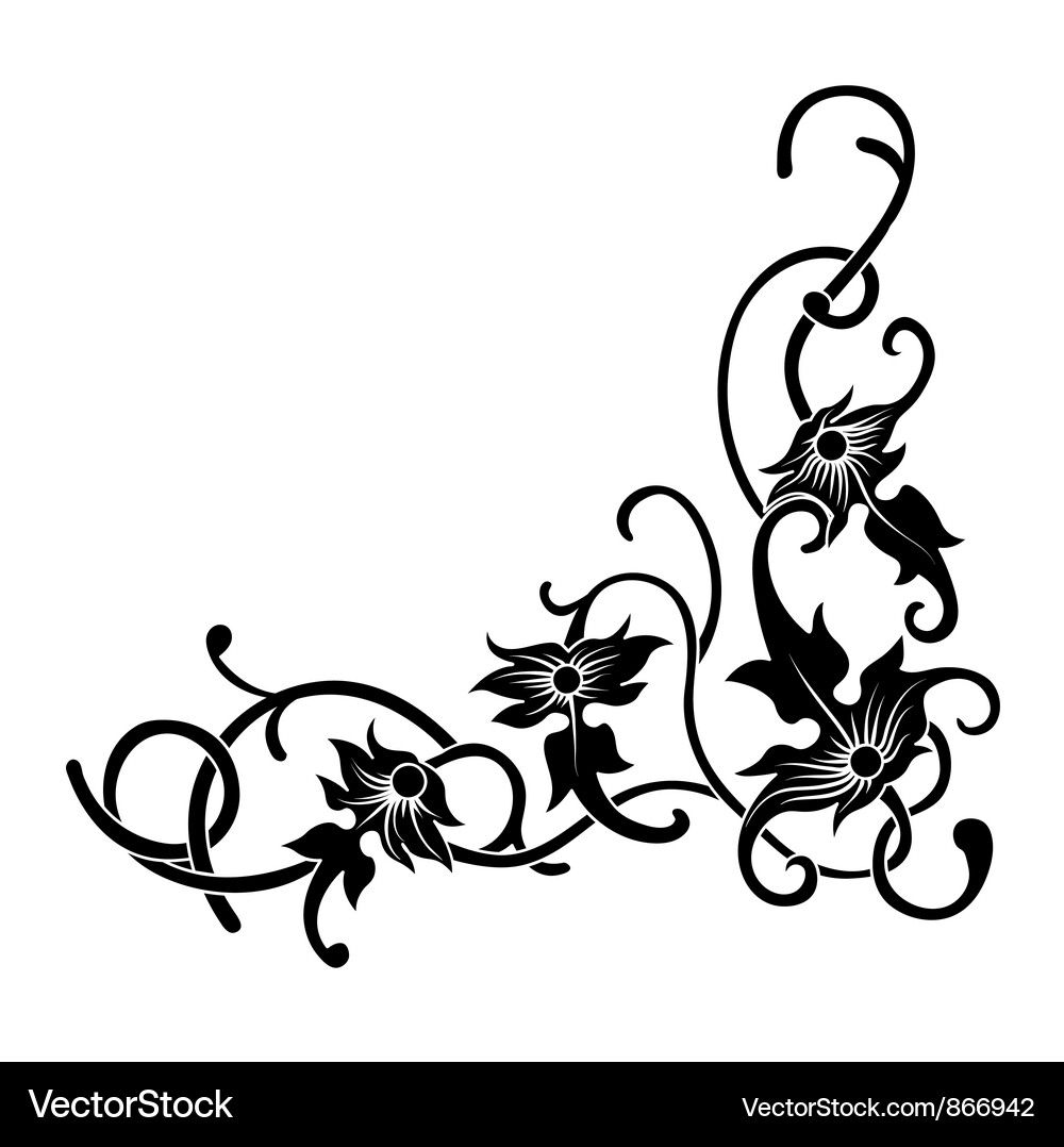 Floral corner Royalty Free Vector Image - VectorStock