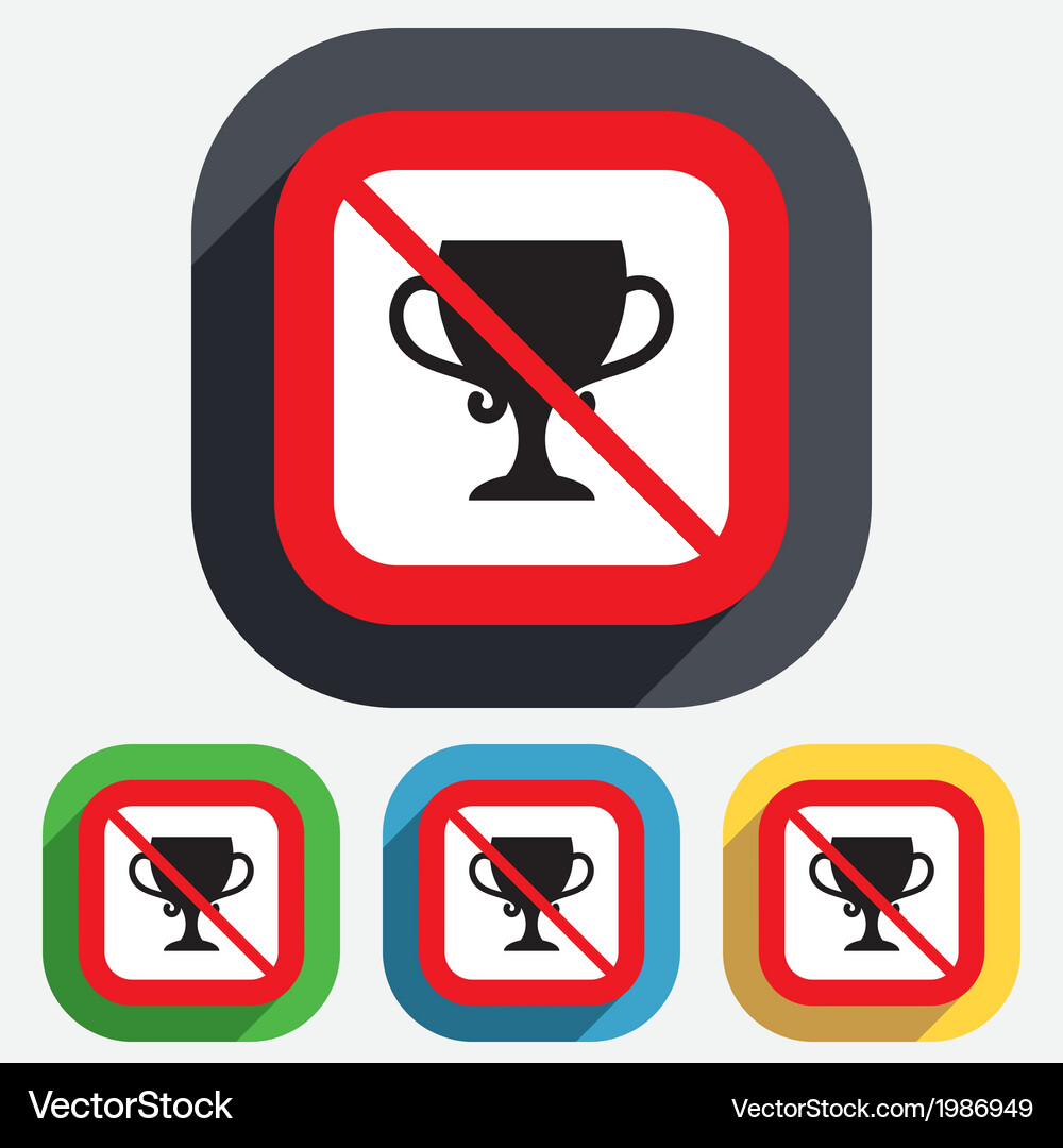 No trophy winner cup sign icon awarding Royalty Free Vector