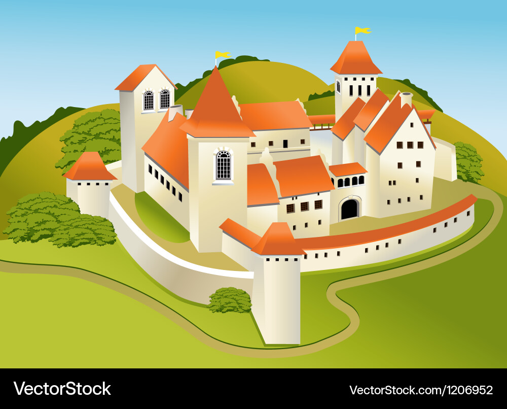 Cartoon old town Royalty Free Vector Image - VectorStock