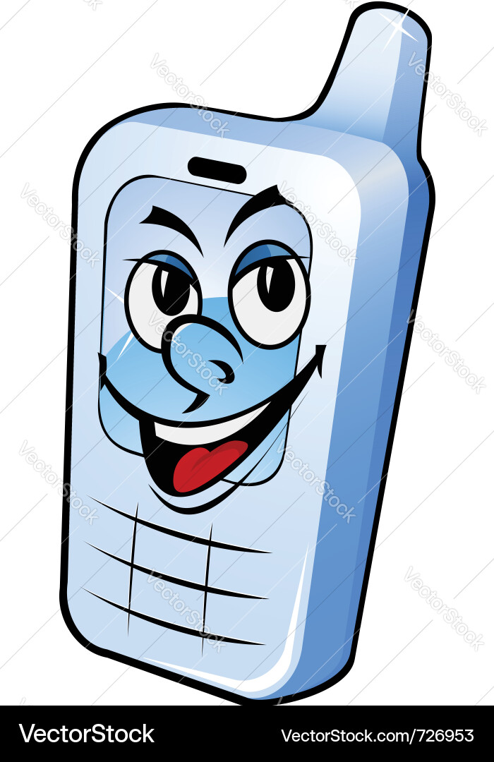 Cartoon smiling phone Royalty Free Vector Image