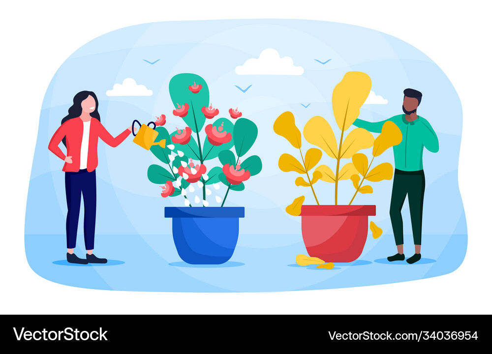 Plant care concept Royalty Free Vector Image - VectorStock