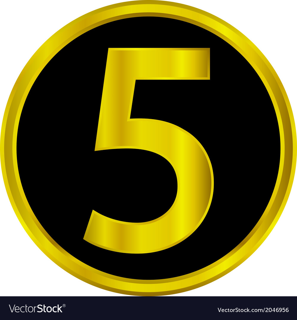 Number five button Royalty Free Vector Image - VectorStock