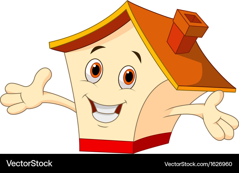 Cute house cartoon Royalty Free Vector Image - VectorStock