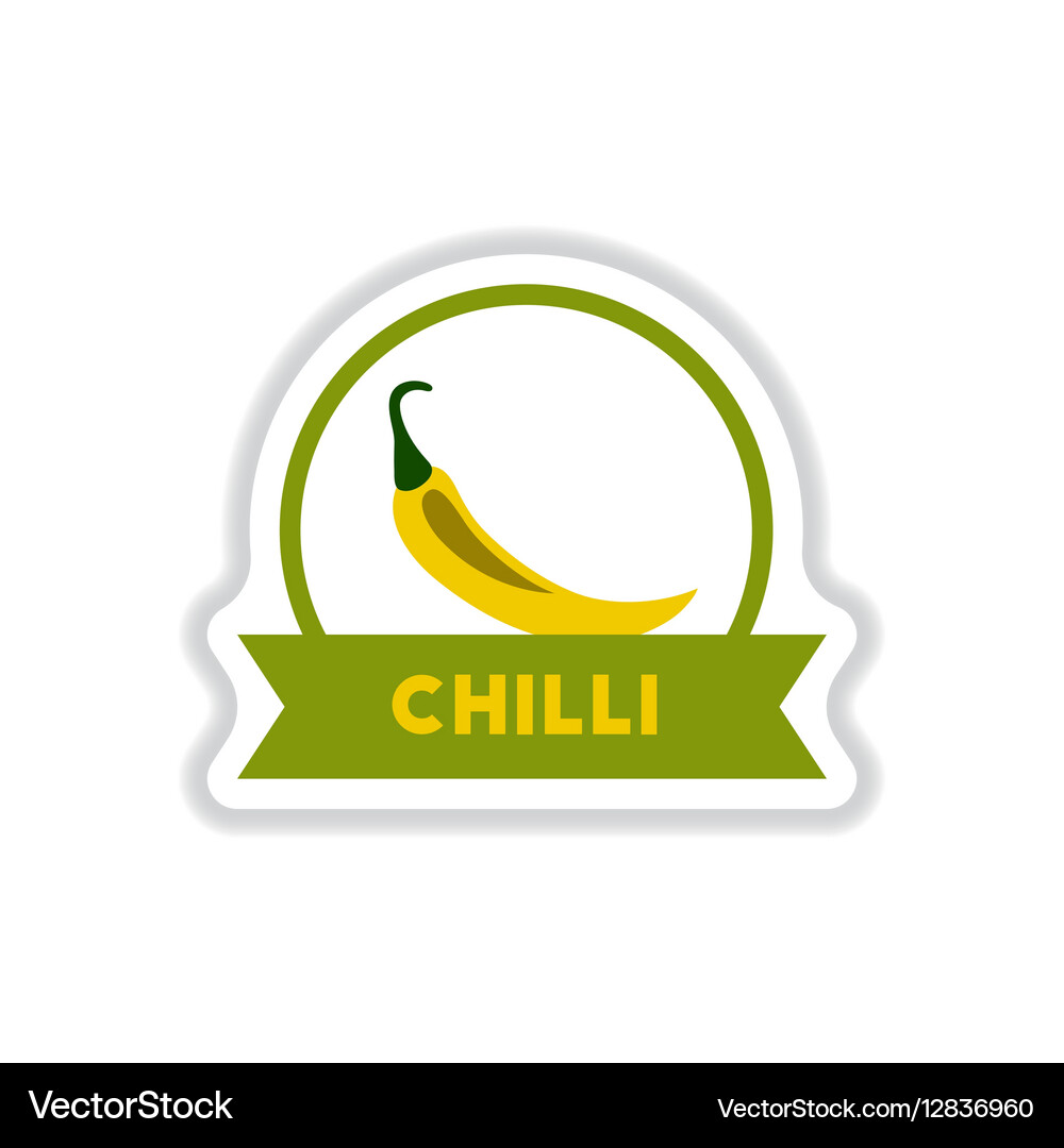 Label icon on design sticker collection chilli Vector Image