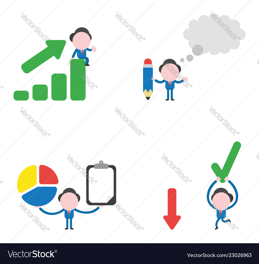Businessman character set Royalty Free Vector Image Businessman character set Royalty Free Vector Image