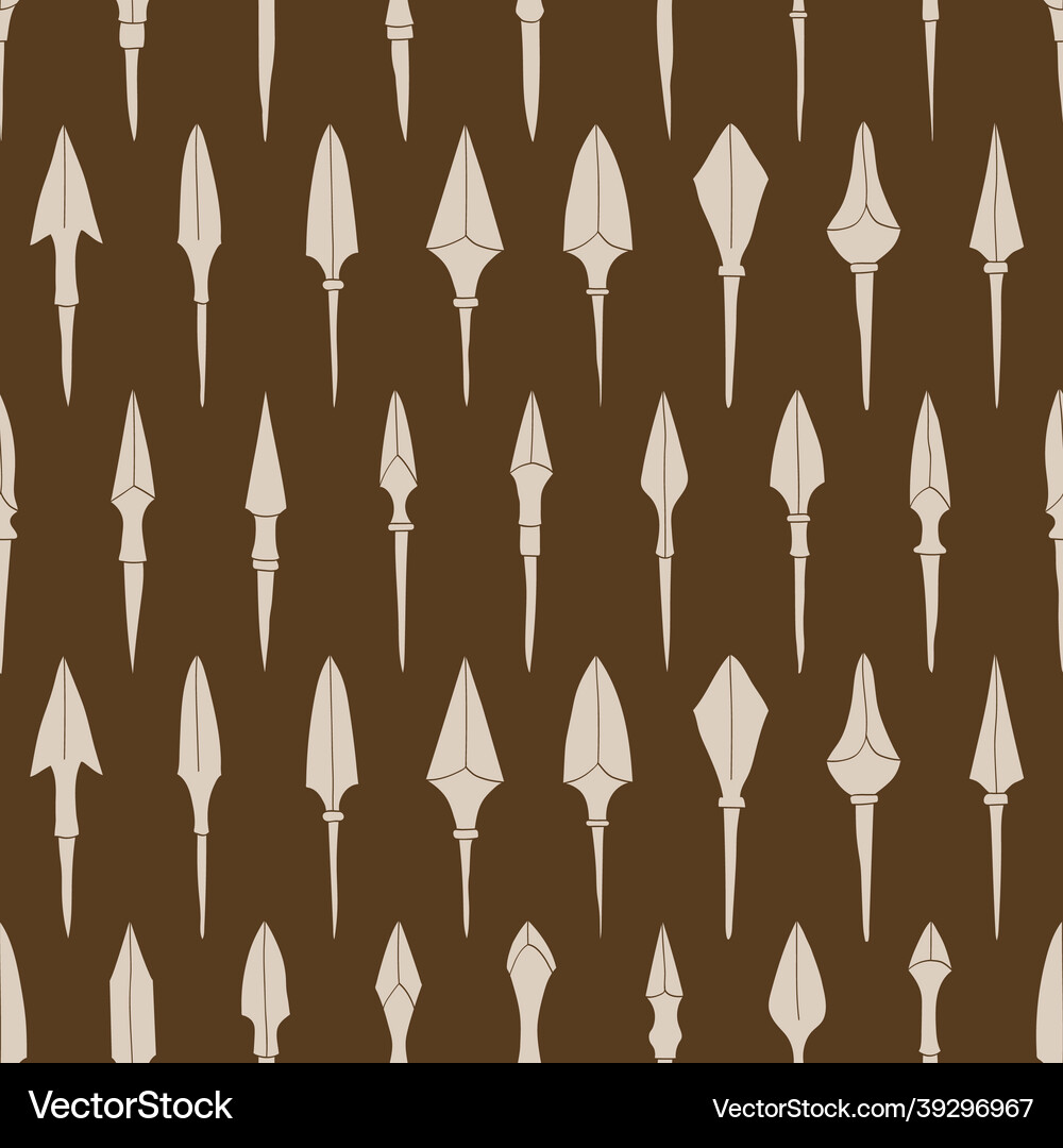 Seamless pattern with ancient arrowheads Vector Image