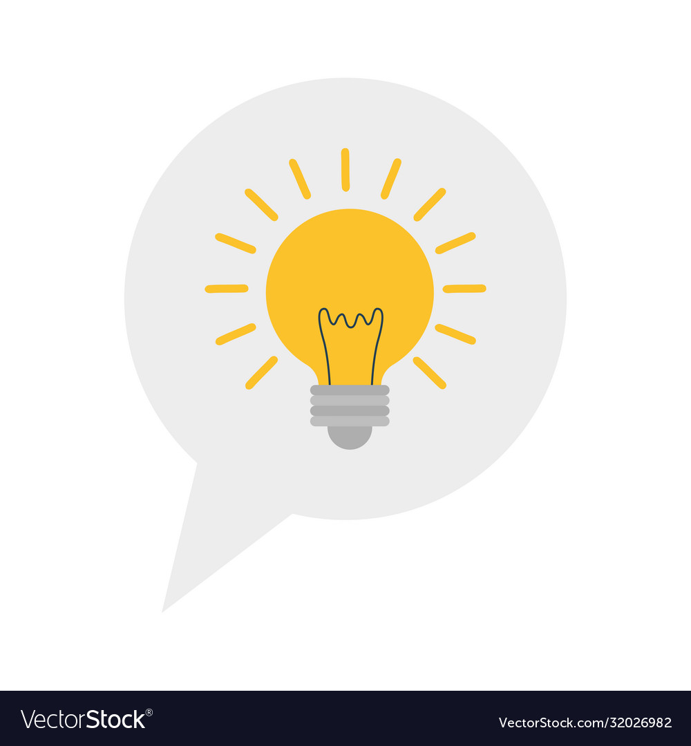 Light bulb inside bubble design Royalty Free Vector Image