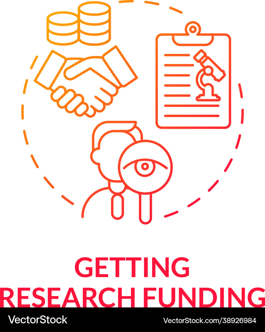 Getting research gradient funding concept icon Vector Image