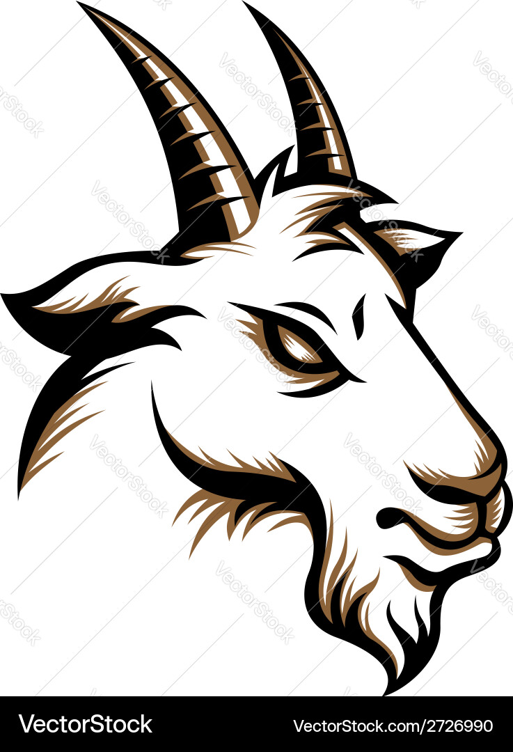 Angry goat Royalty Free Vector Image - VectorStock