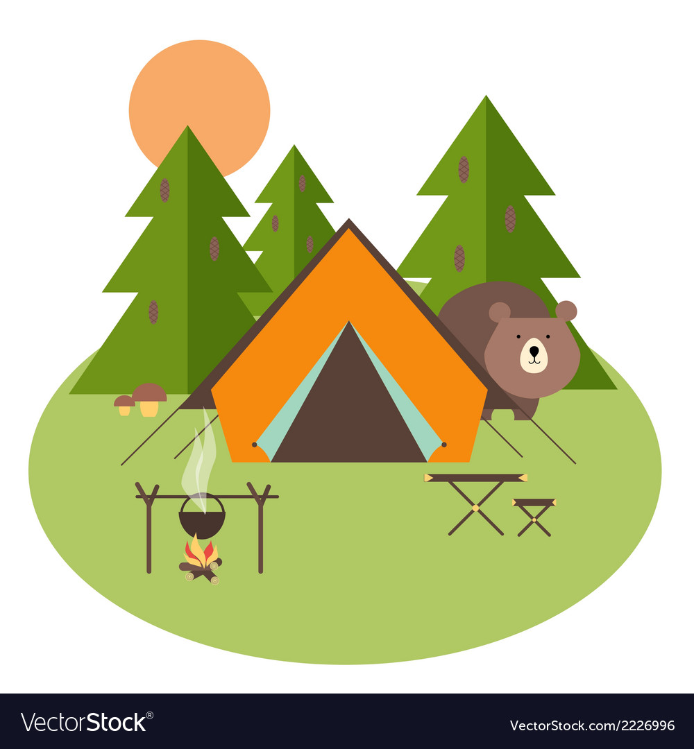 Forest Camping Royalty Free Vector Image - VectorStock
