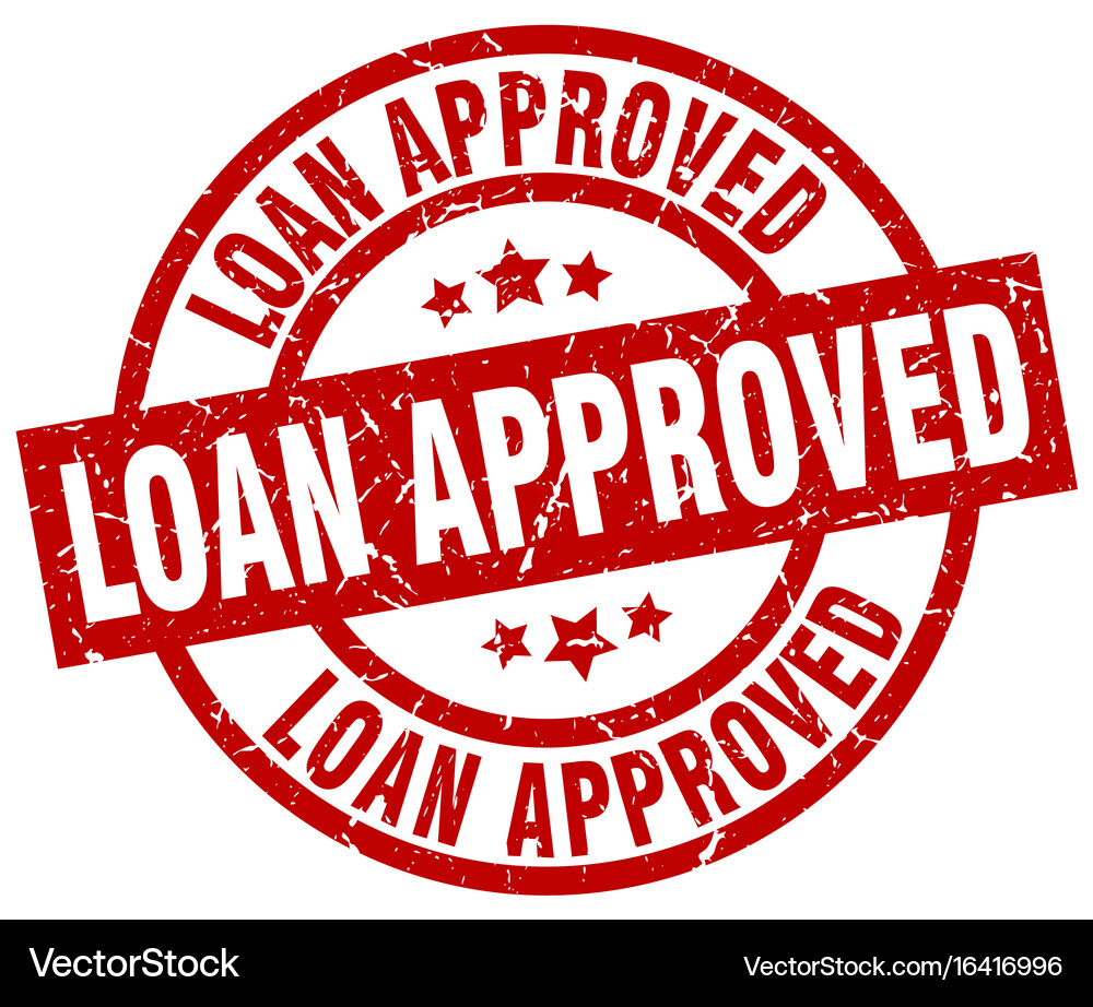 Loan approved round red grunge stamp Royalty Free Vector