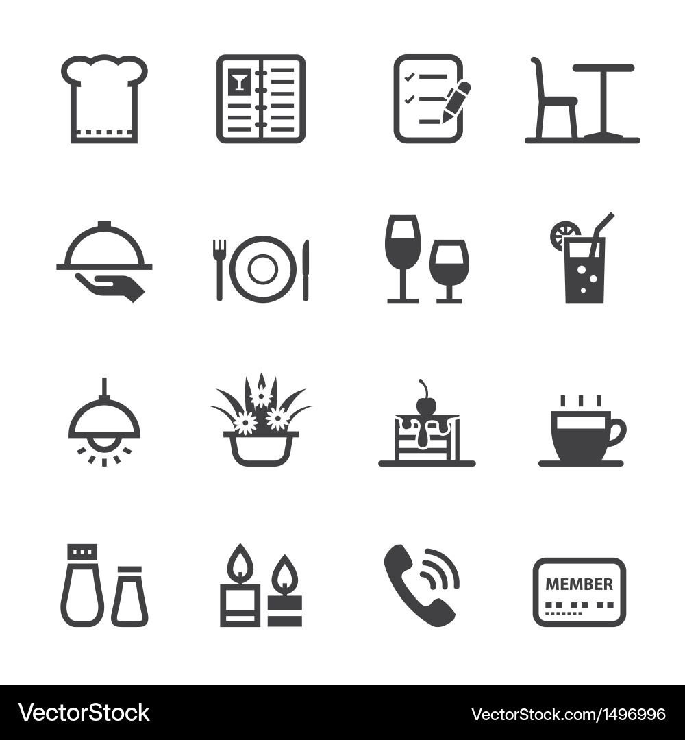 Restaurant icons Royalty Free Vector Image - VectorStock