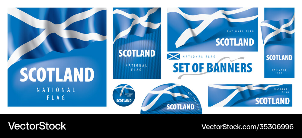 Set banners with national flag Royalty Free Vector Image