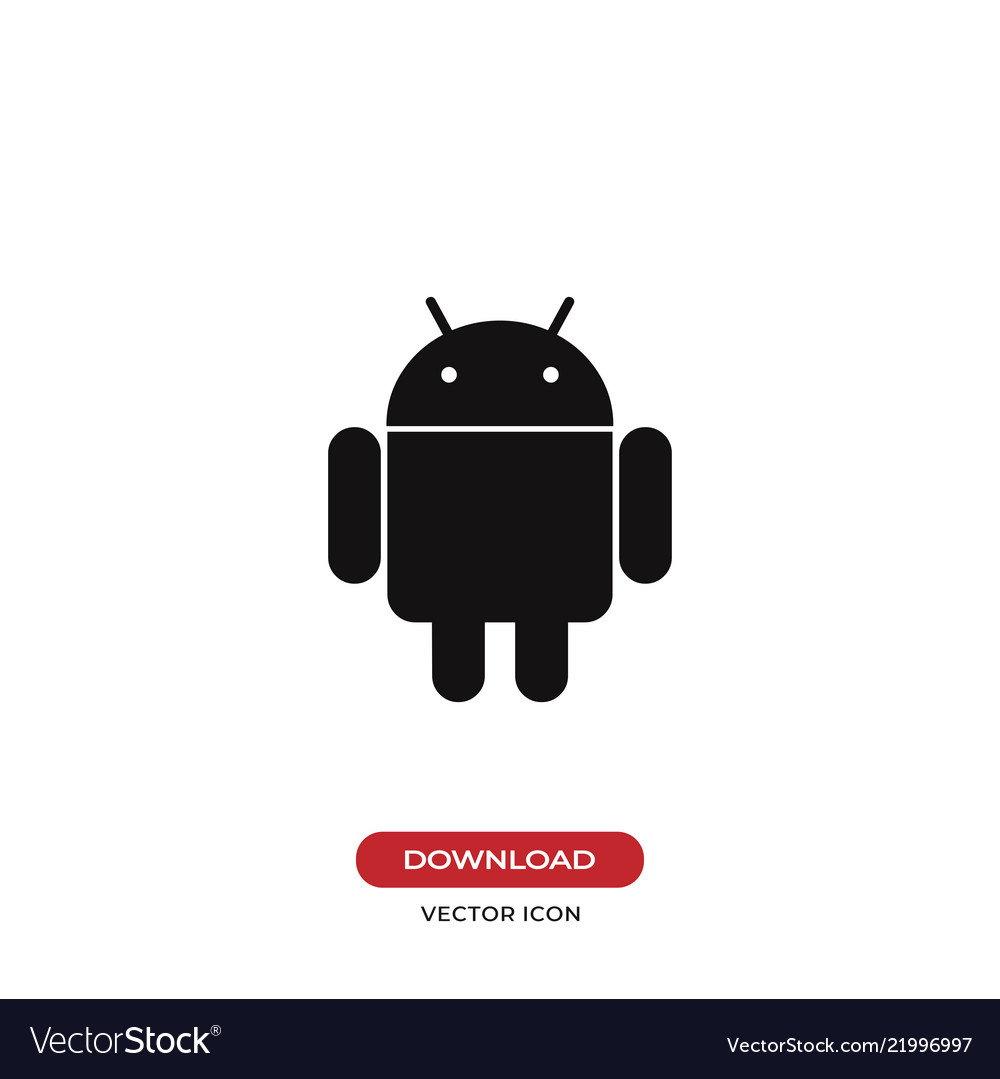 Android character icon Royalty Free Vector Image