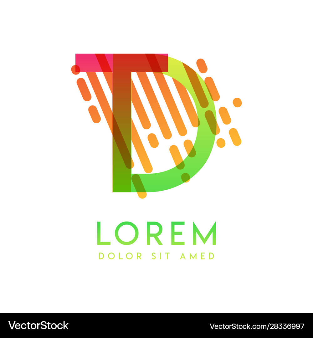 Td logo with theme galaxy speed and style Vector Image