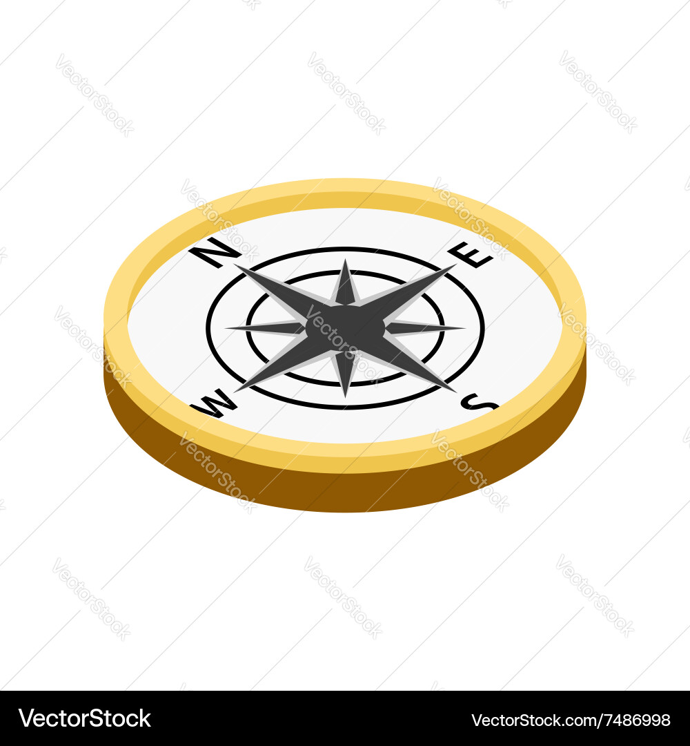 Compass isometric 3d icon Royalty Free Vector Image