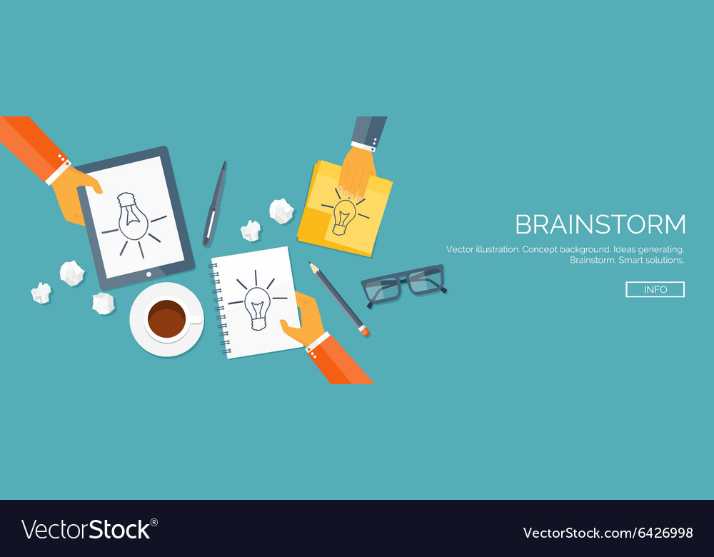 Flat header creativity Royalty Free Vector Image