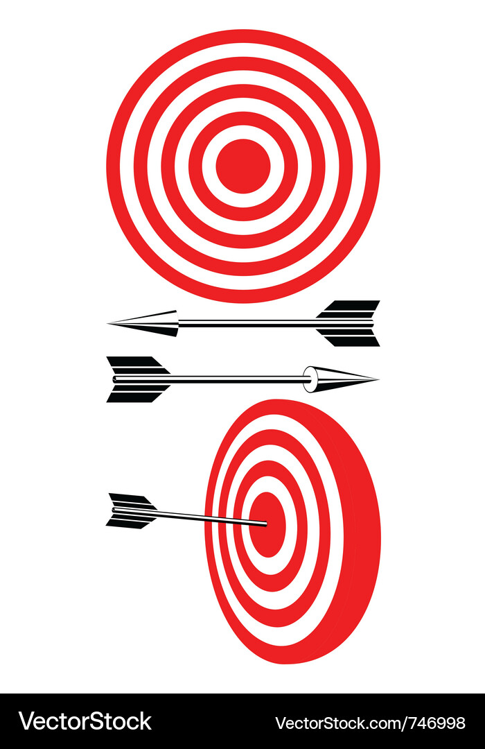 Target and arrows Royalty Free Vector Image - VectorStock