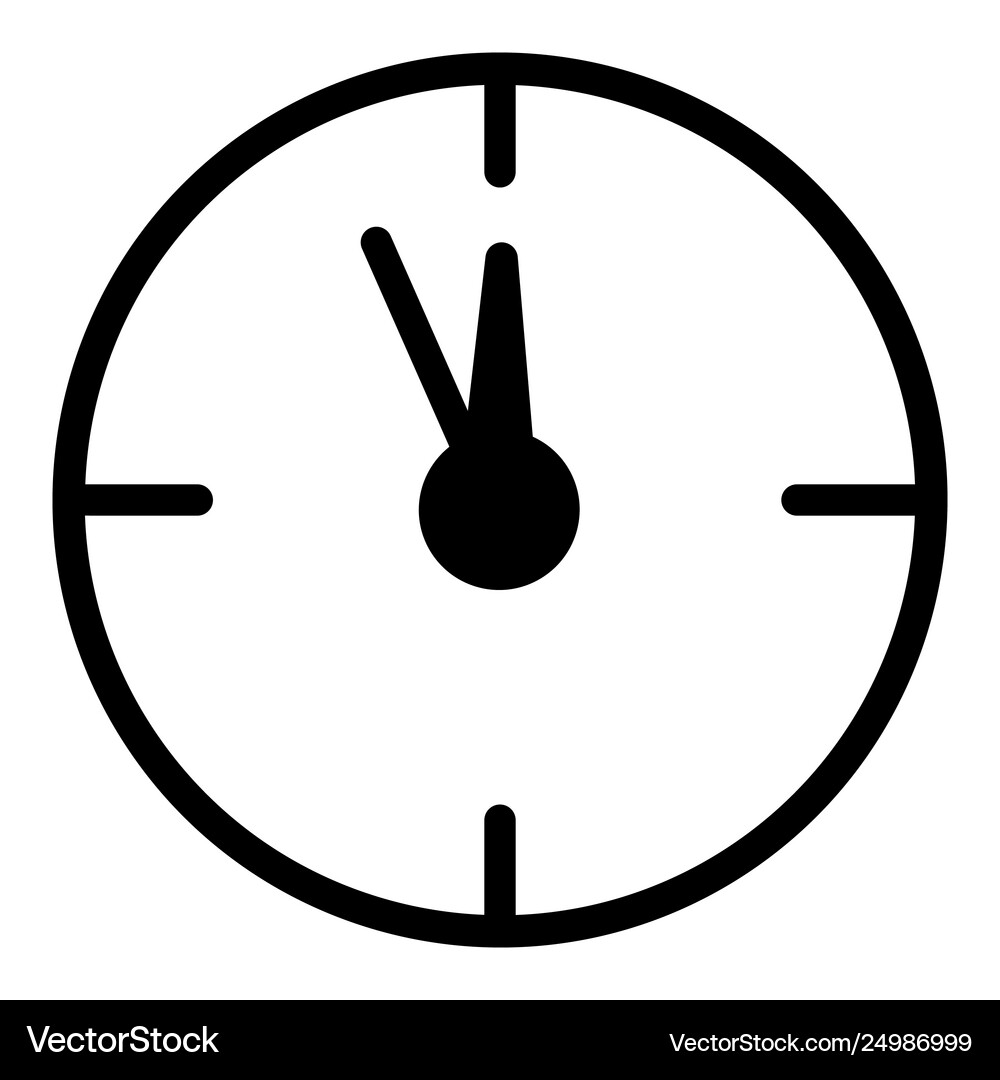 12 oclock year flat icon on white Royalty Free Vector Image
