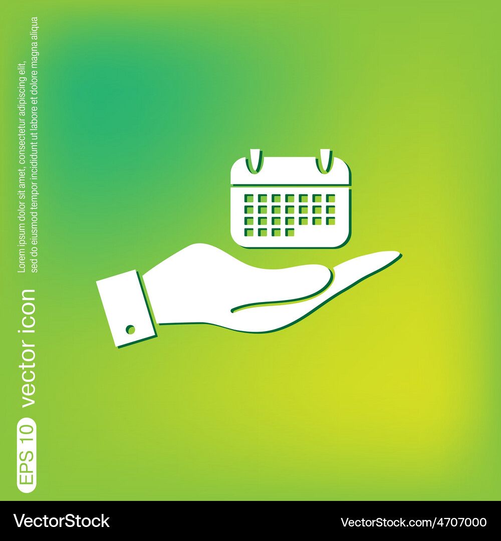 Hand holding a calendar Royalty Free Vector Image