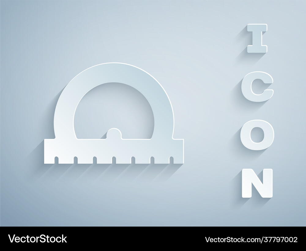 Paper cut protractor grid for measuring degrees Vector Image