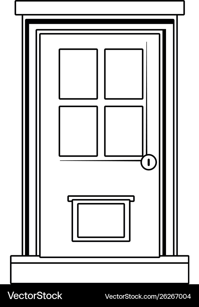 Traditional house door design Royalty Free Vector Image