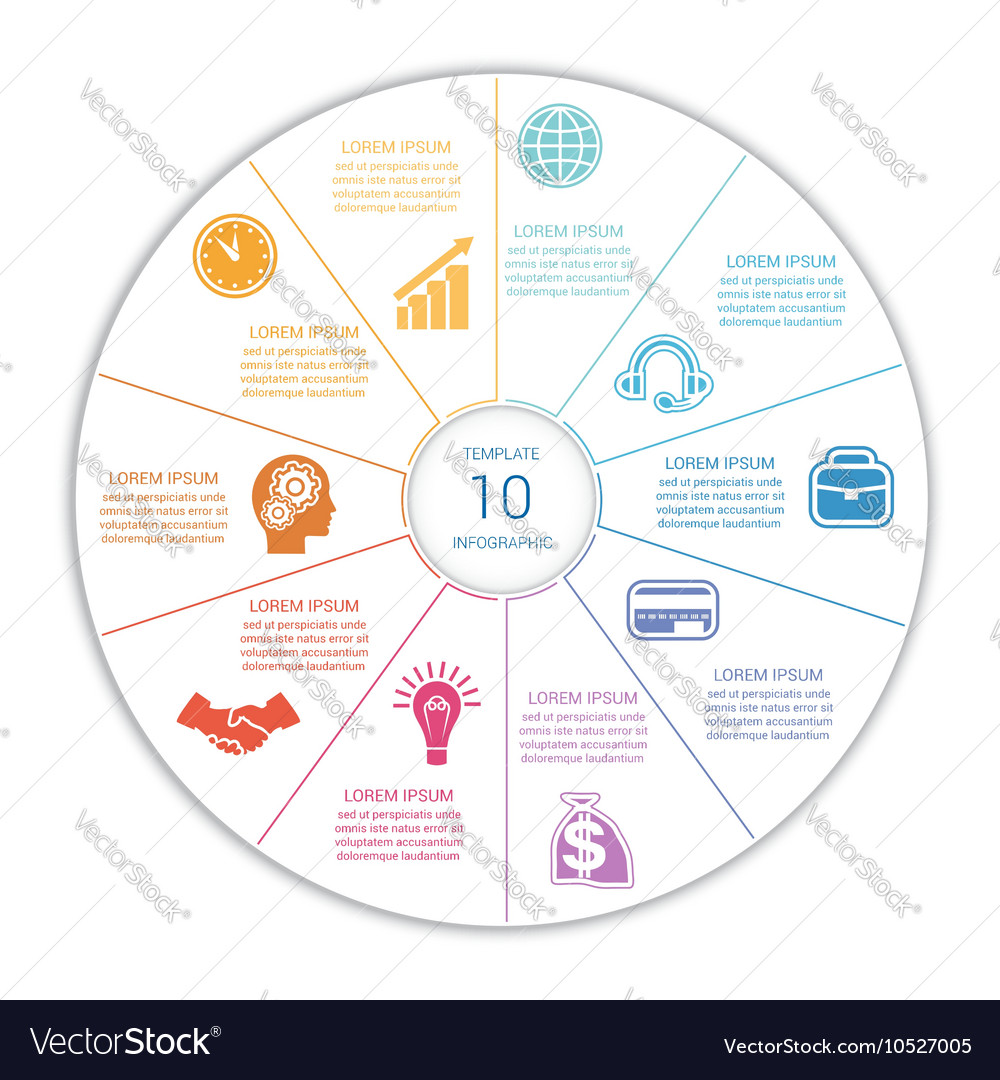Area Ring Pie Chart 10 Royalty Free Vector Image 