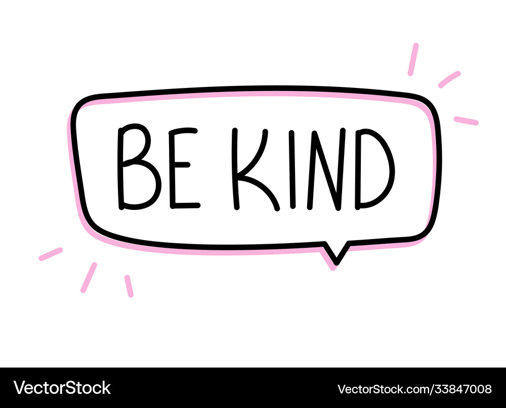 Be kind inscription text in speech bubble Vector Image