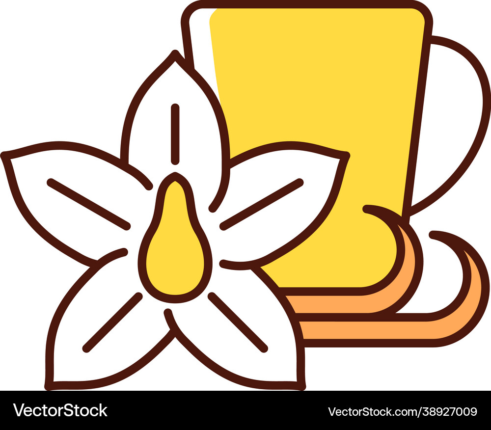 Vanilla chai tea rgb color icon Royalty Free Vector Image