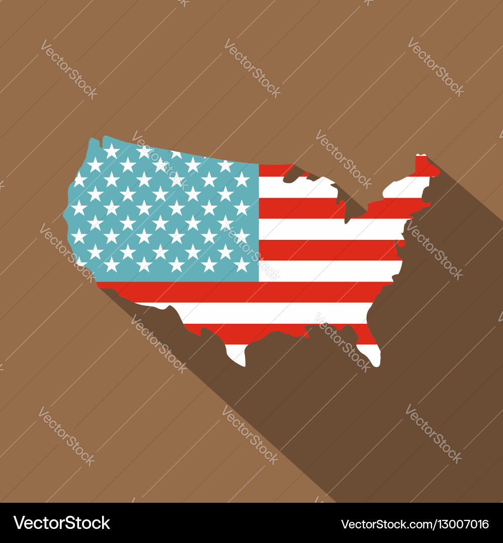 American map icon flat style Royalty Free Vector Image