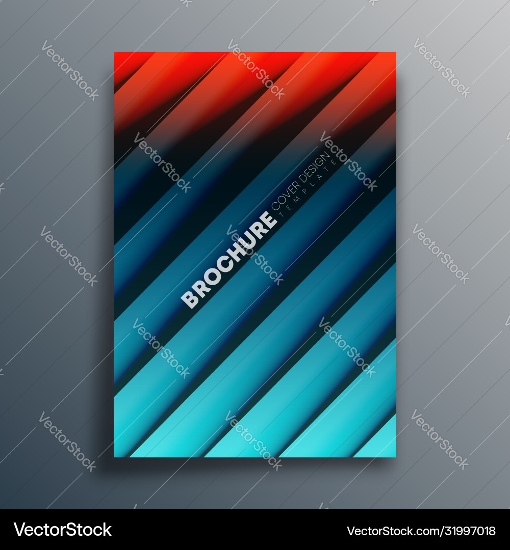 Cover template with diagonal lines for flyer Vector Image