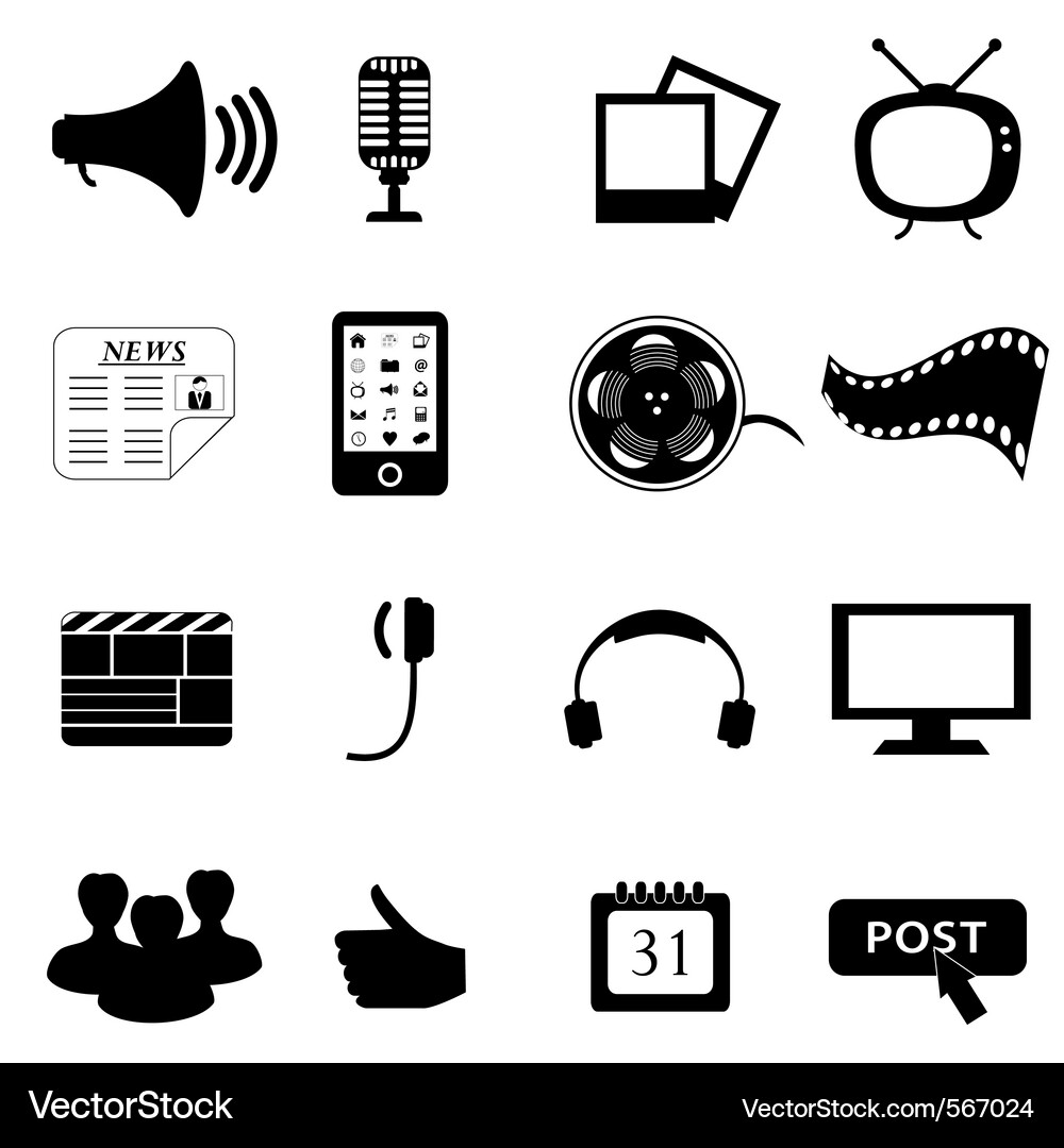 Entertainment icons Royalty Free Vector Image - VectorStock