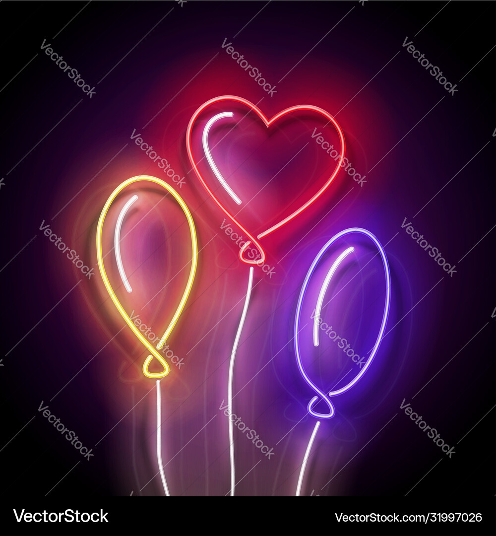 Glow different form balloons Royalty Free Vector Image