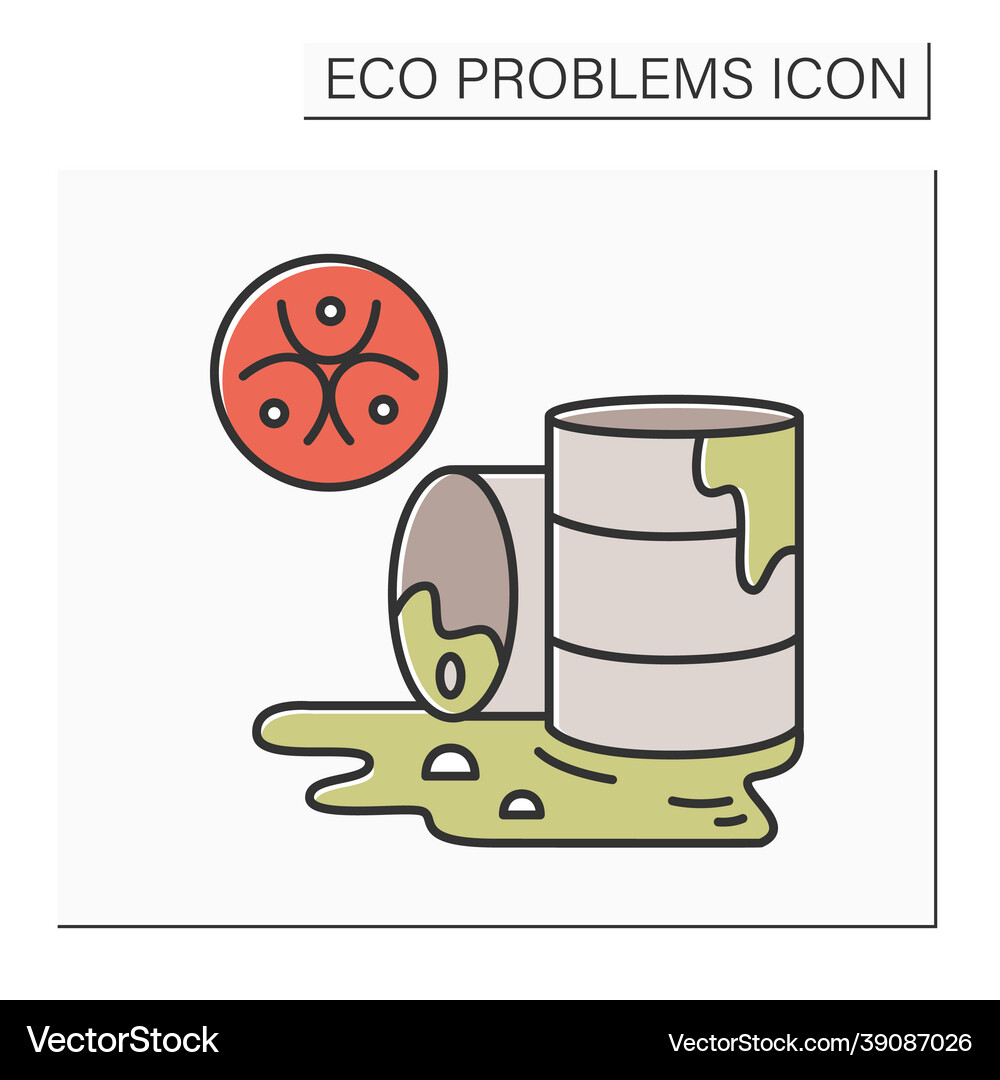 Hazardous waste color icon Royalty Free Vector Image
