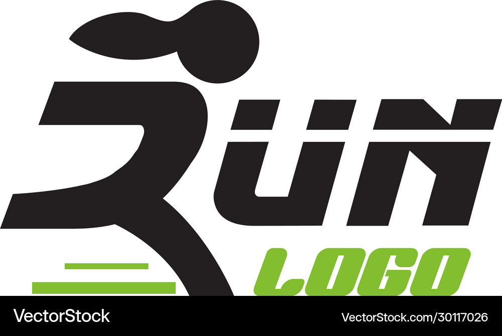 Run logo designs modern and simple Royalty Free Vector Image