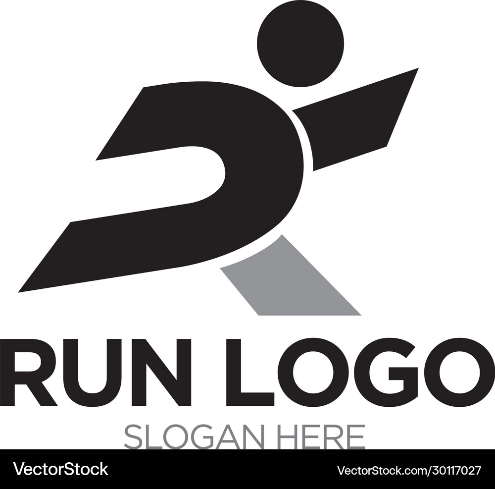 Run logo designs modern and simple Royalty Free Vector Image