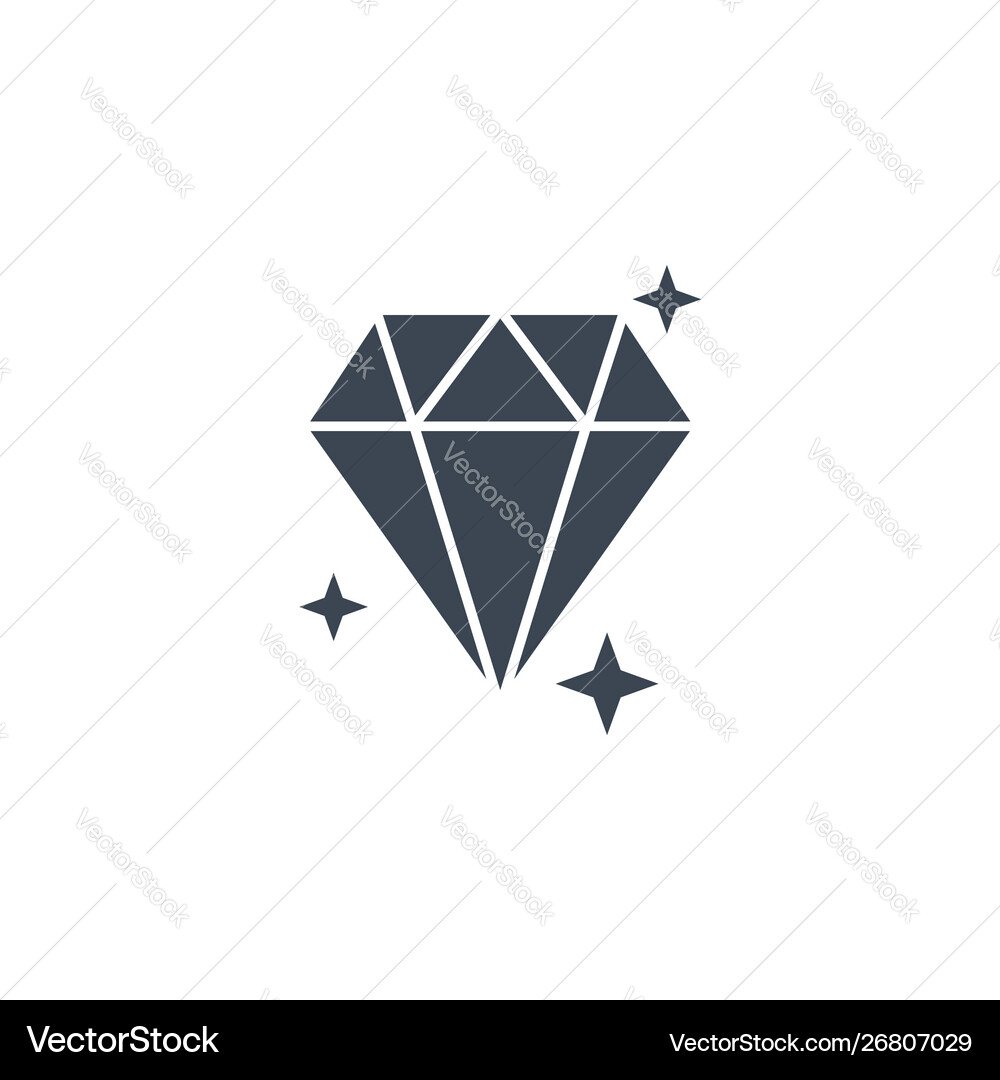 Brilliant related glyph icon Royalty Free Vector Image
