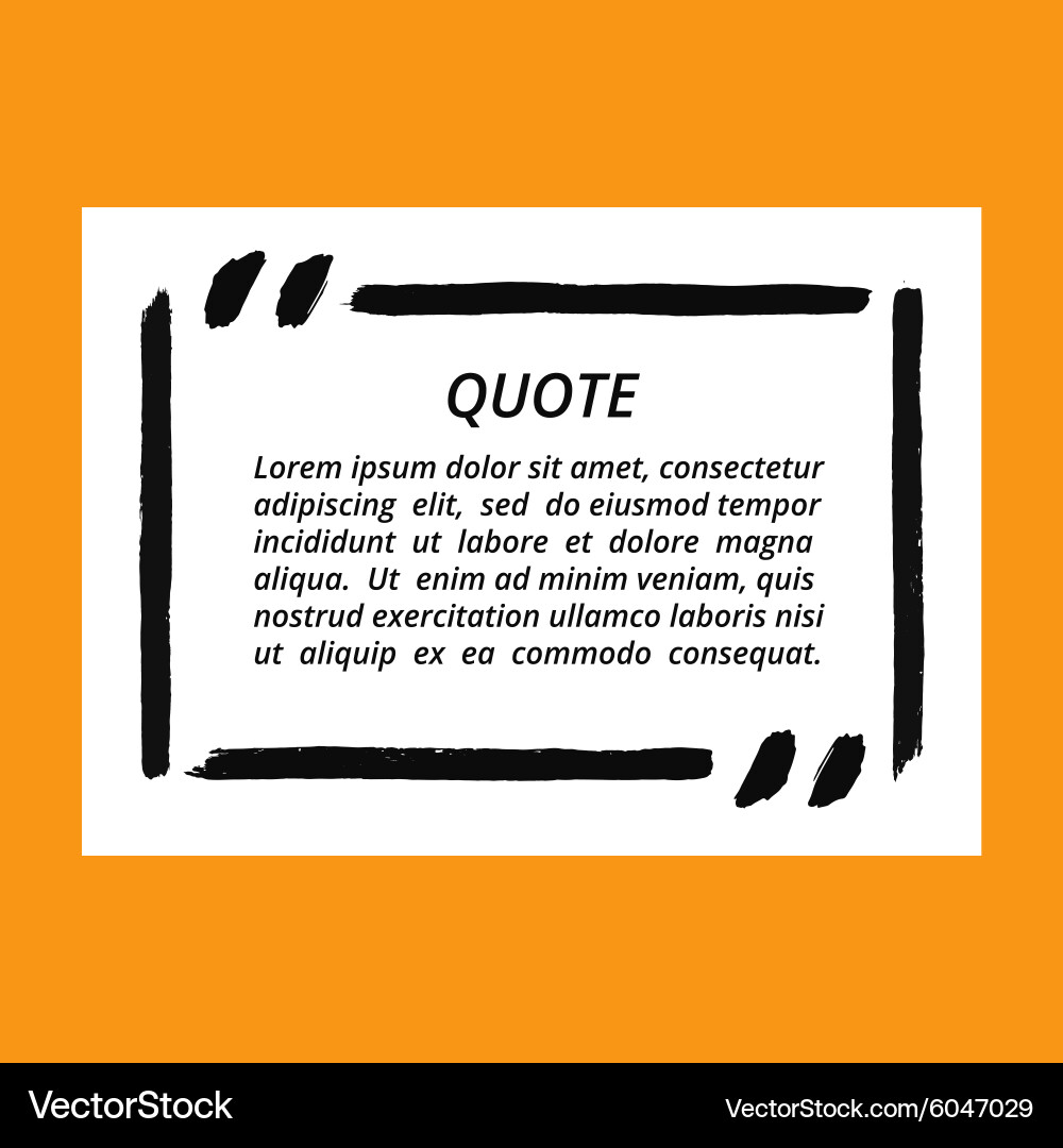 Quote Blank Frame Template Royalty Free Vector Image