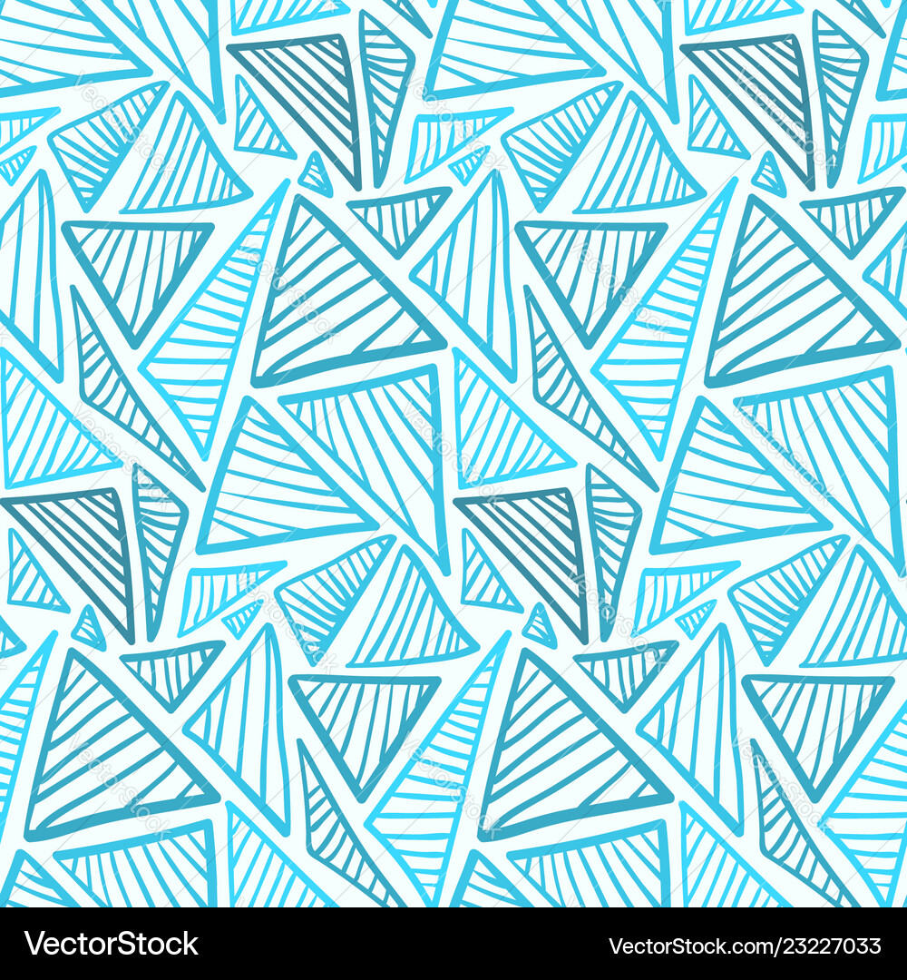 Seamless pattern with ice blue lined triangles Vector Image