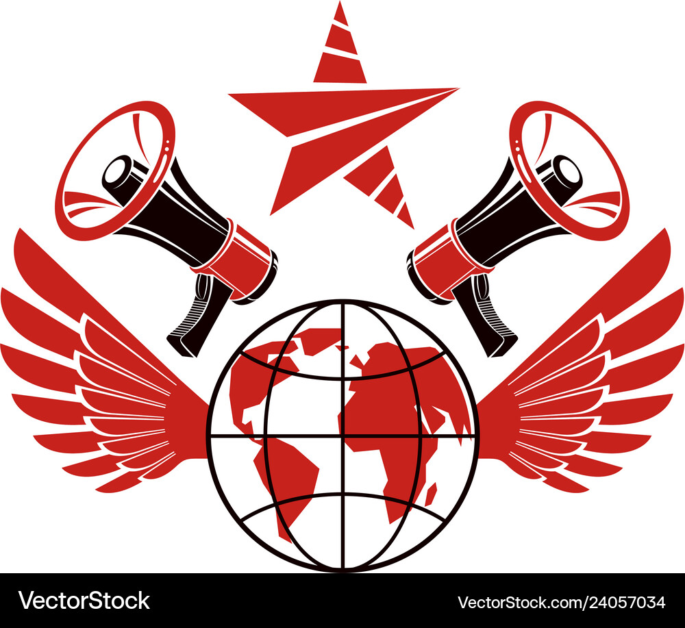 Simple emblem created using earth planet composed Vector Image