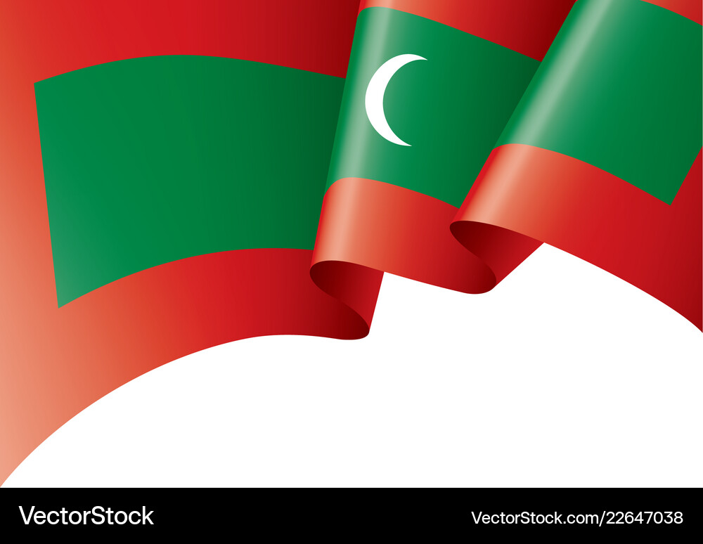 Maldives flag on a white Royalty Free Vector Image