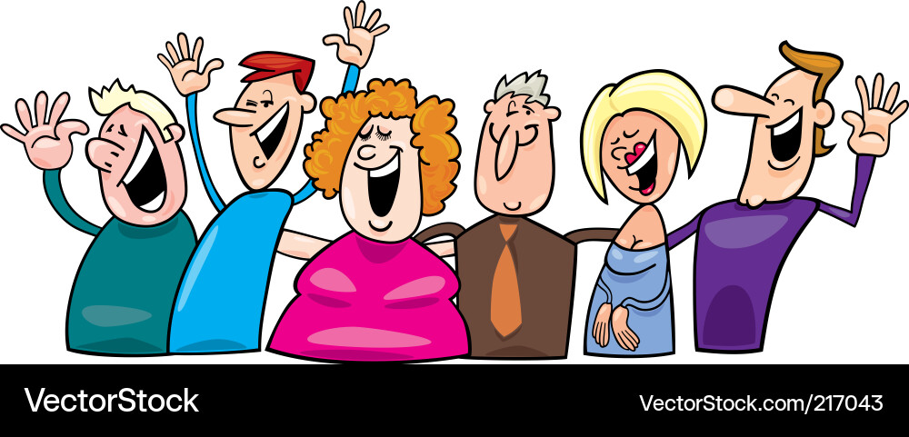 Cartoon happy people Royalty Free Vector Image