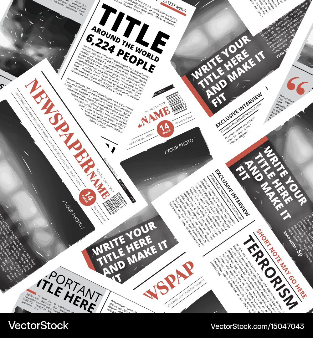 Seamless pattern of print newspaper texture Vector Image