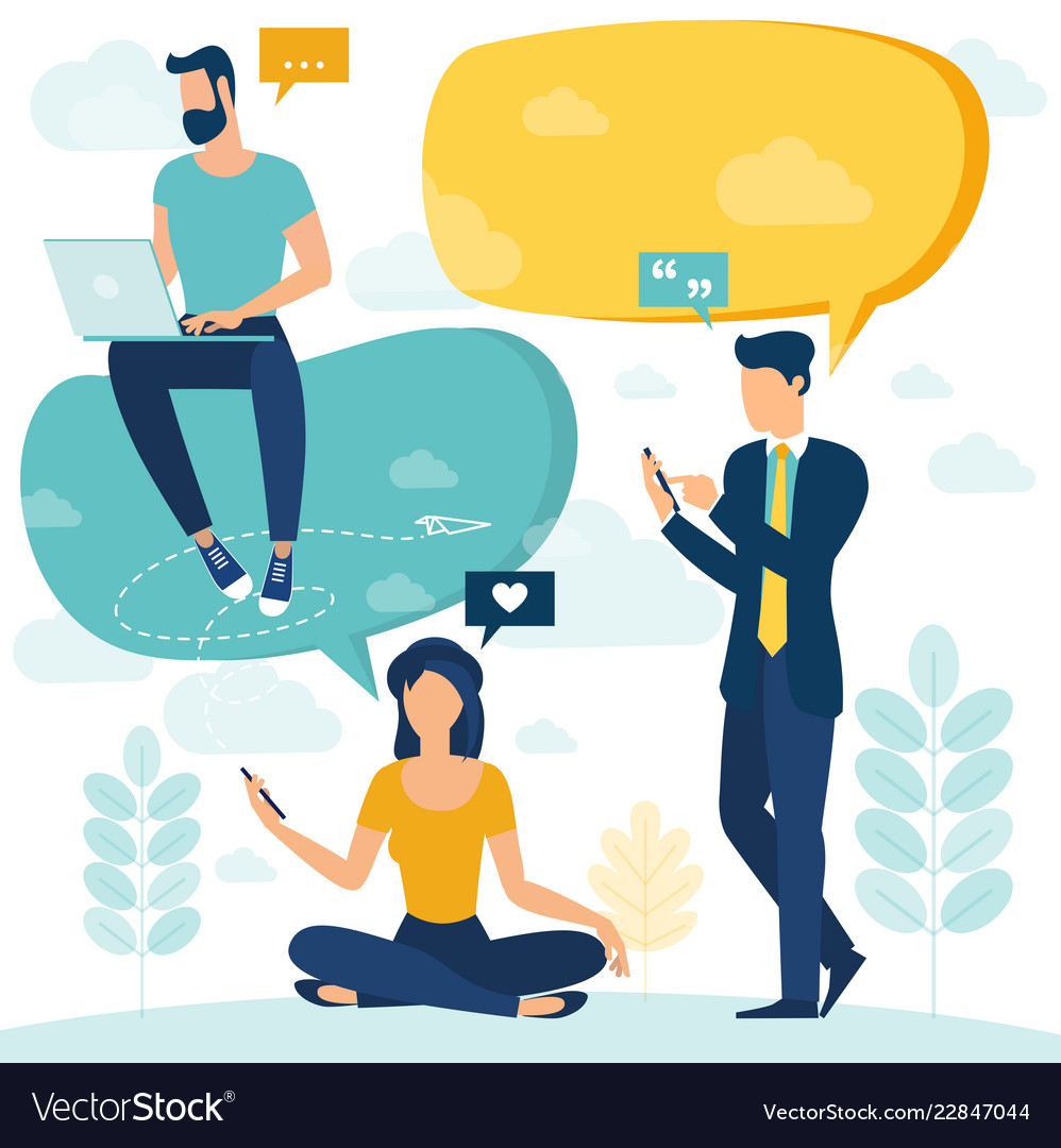 Characters with speech bubbles Royalty Free Vector Image