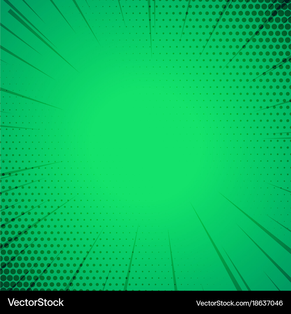 Green comic book style template background Vector Image