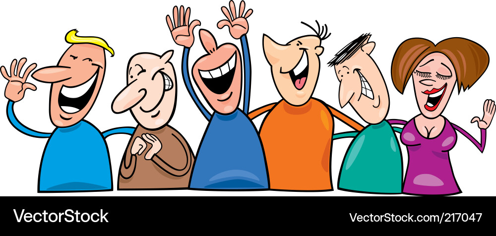 Cartoon laughing people Royalty Free Vector Image