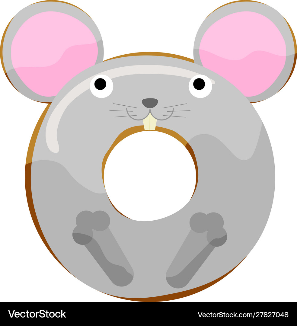 Cute mouse donut Royalty Free Vector Image - VectorStock