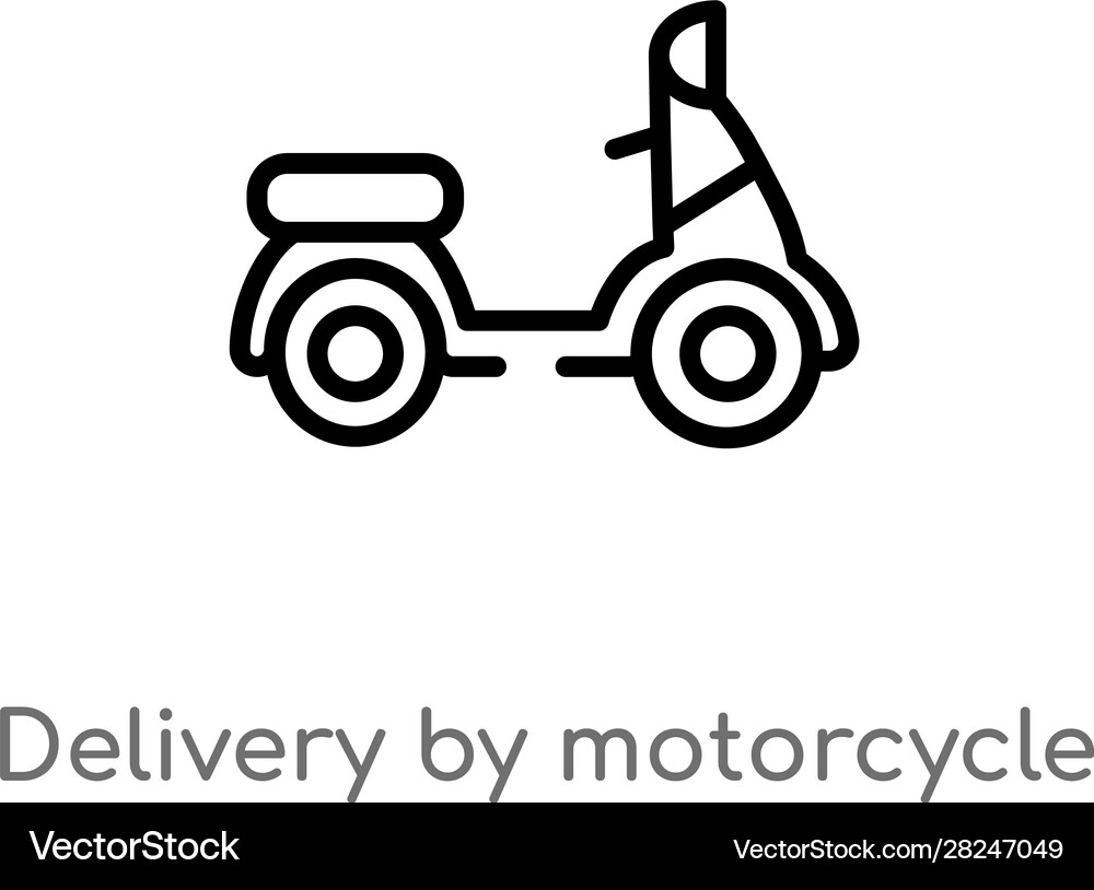 Outline delivery motorcycle icon isolated Vector Image