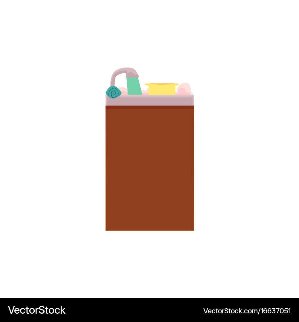 Side view cartoon picture of kitchen sink Vector Image